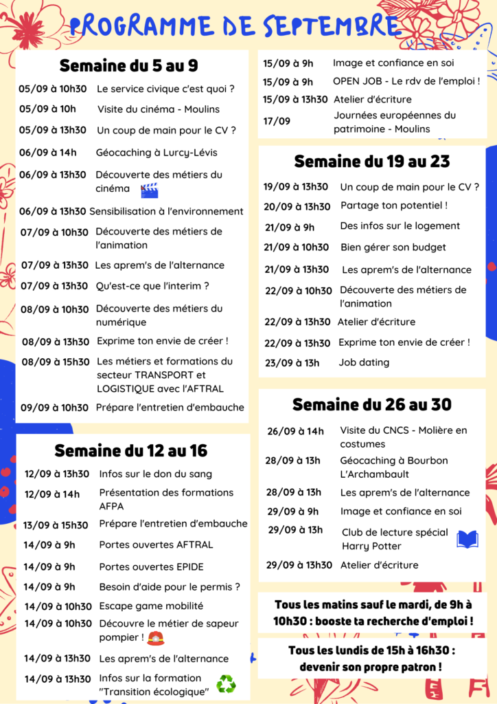 Même si les jours diminuent, ils restent bien remplis à la Mission ...